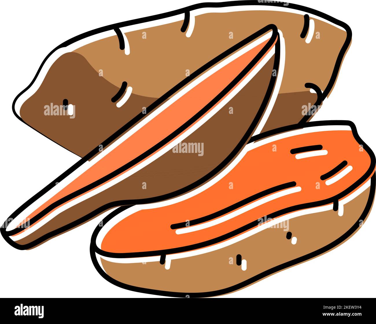 delicious potato sweet cut color icon vector illustration Stock Vector ...