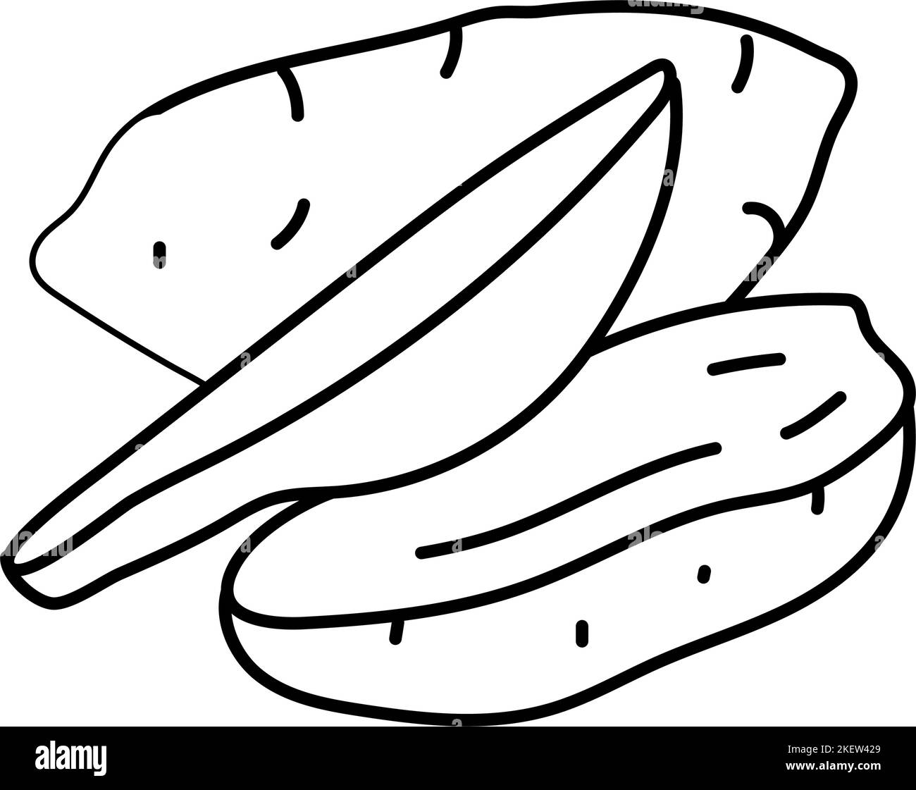 delicious potato sweet cut line icon vector illustration Stock Vector ...