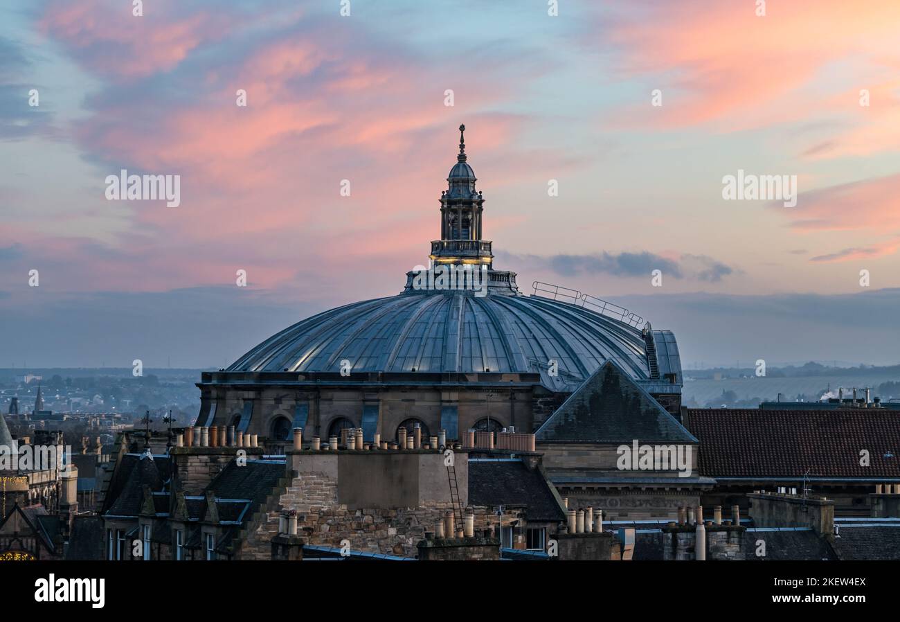 Edinburgh, Scotland, UK, 14th November 2022. UK Weather: sunset over ...