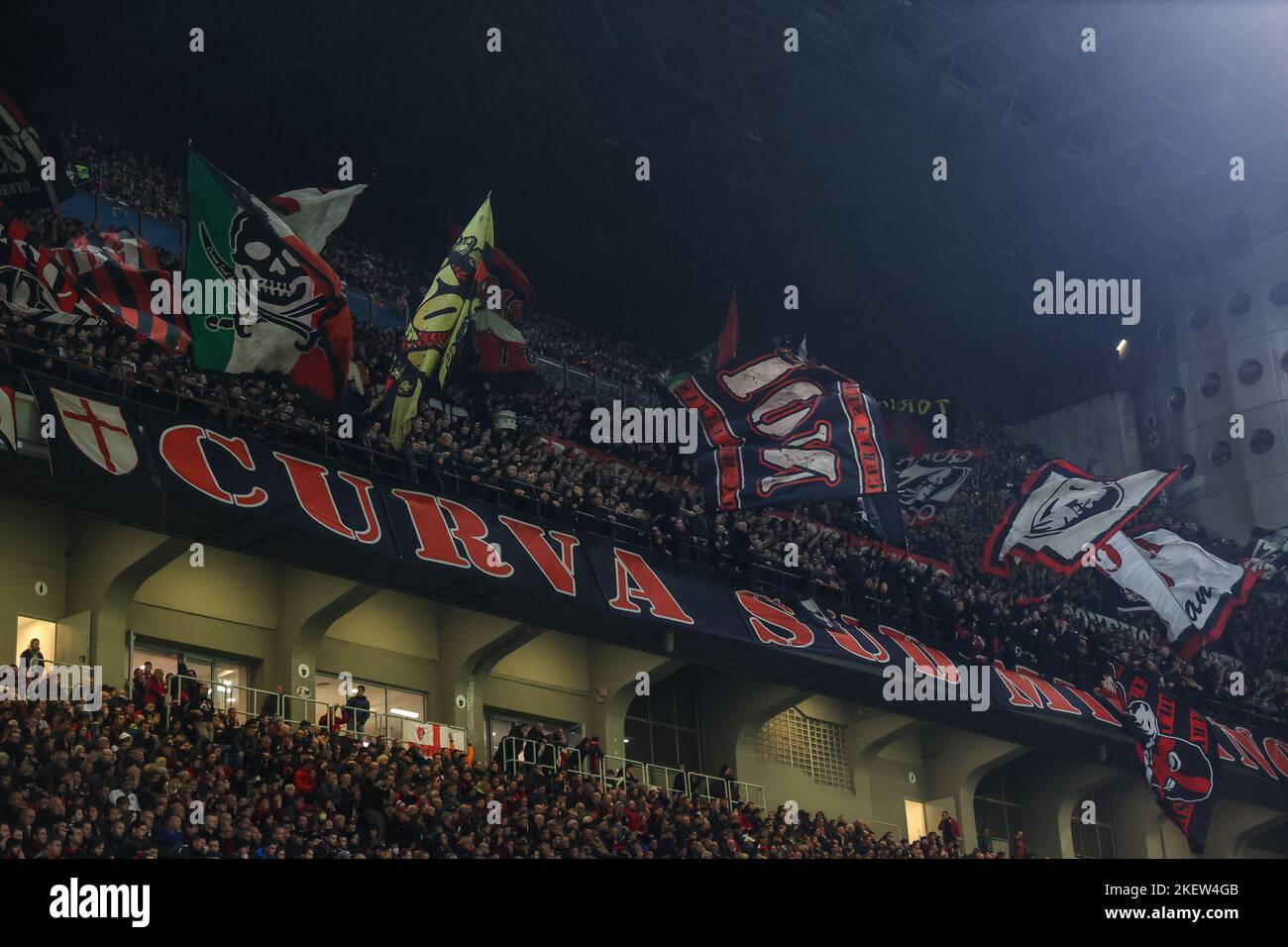 Milan, Italy. 13th Nov, 2022. AC Milan supporters during Serie A 2022/ ...