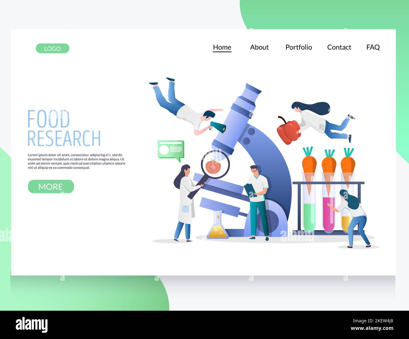 Food research vector website template, web page and landing page design ...