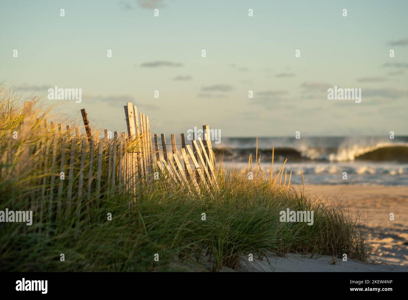 sunset along the south shore of long island on the beach Stock Photo ...