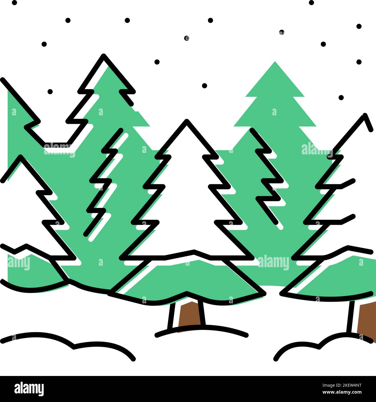 landscape winter color icon vector illustration Stock Vector Image ...
