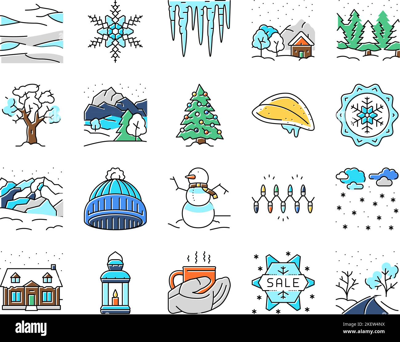 winter snow season nature icons set vector Stock Vector Image & Art - Alamy
