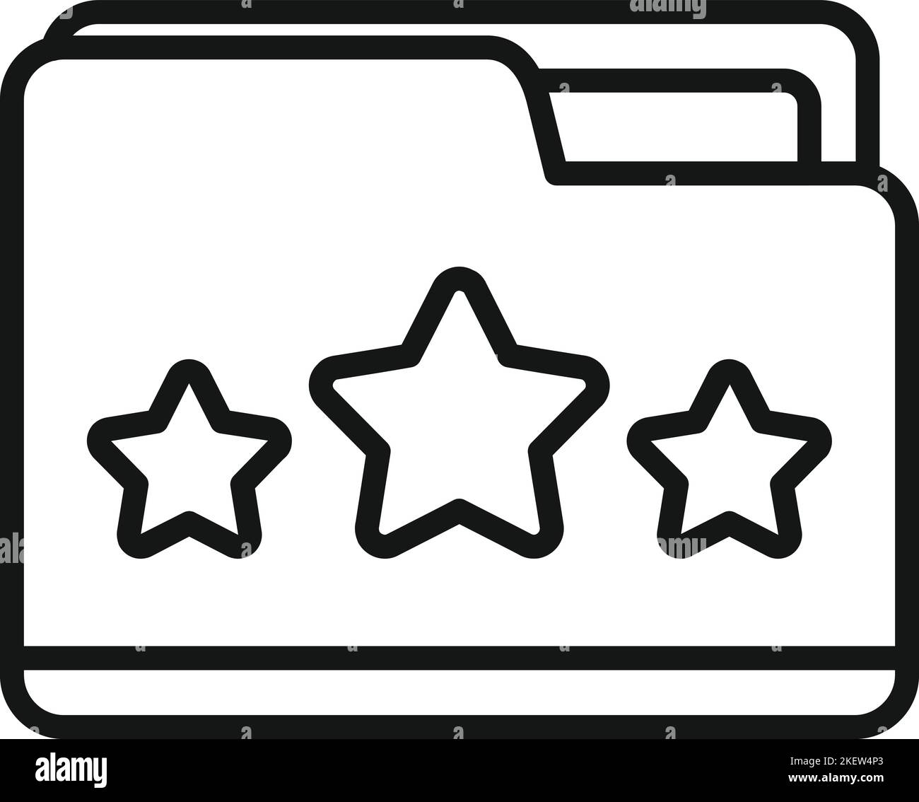 Rate folder icon outline vector. Star review. Client service Stock ...