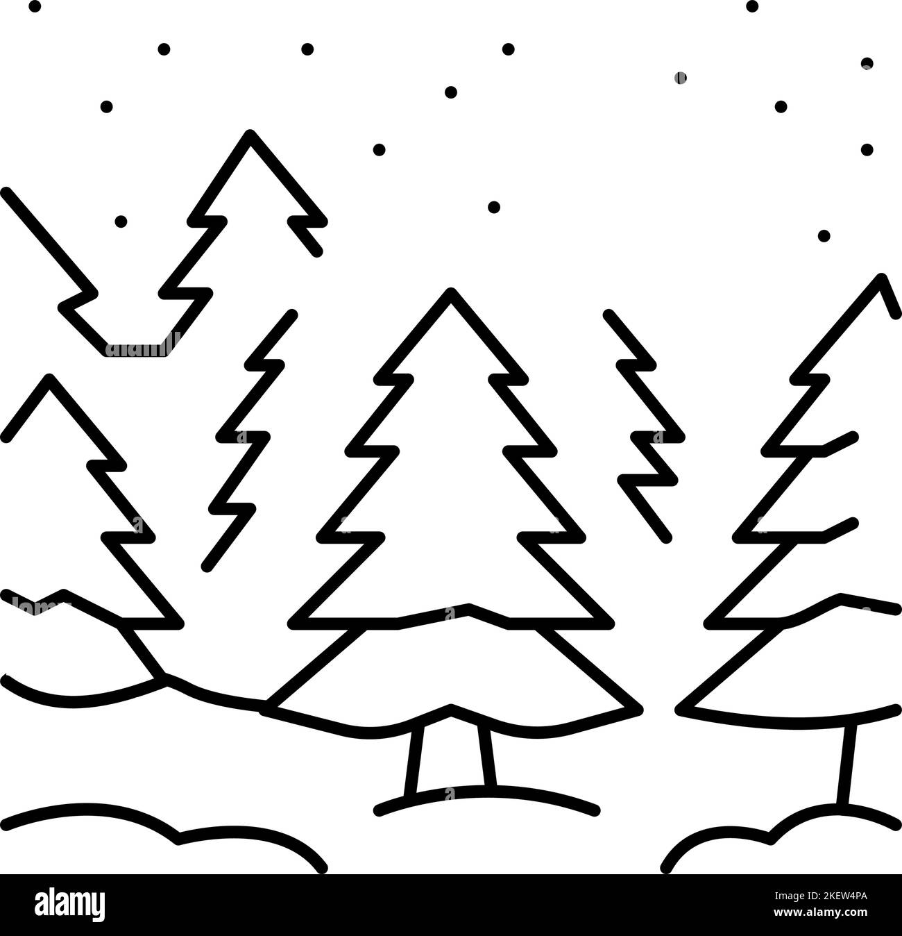 landscape winter line icon vector illustration Stock Vector Image & Art ...