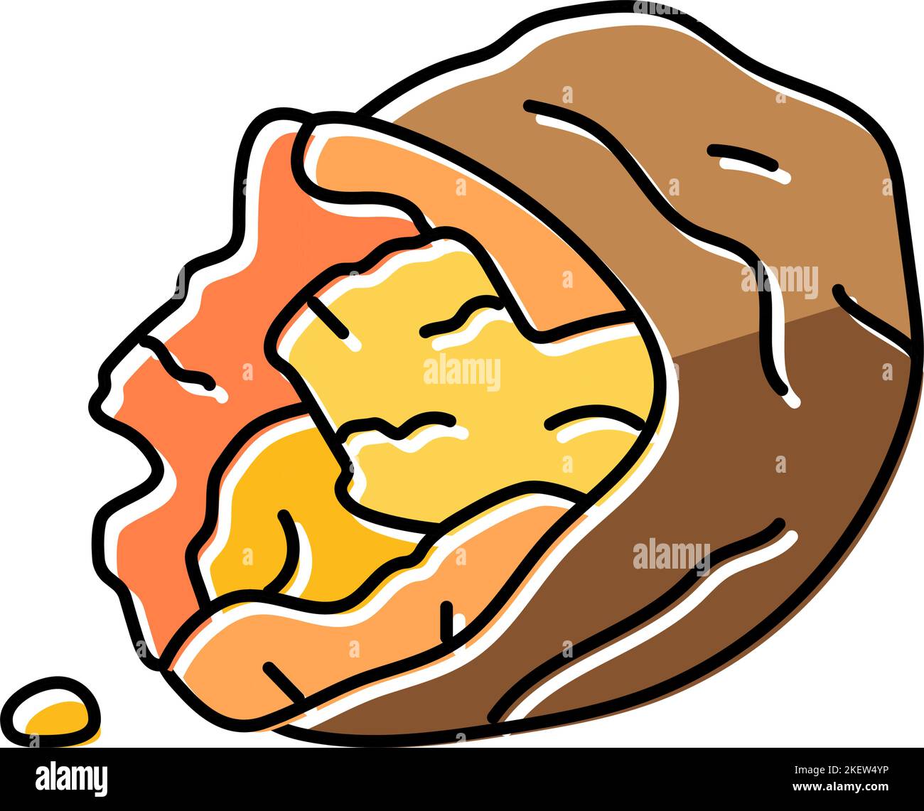 roasted sweet potato color icon vector illustration Stock Vector Image ...