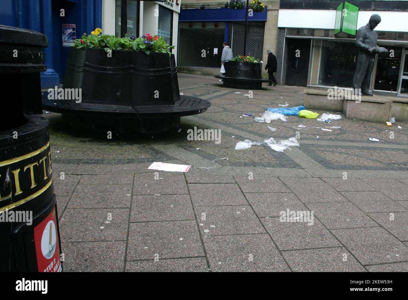 Ayr, Ayrshire, Scotland, UK. Litter strewn streets around the county ...