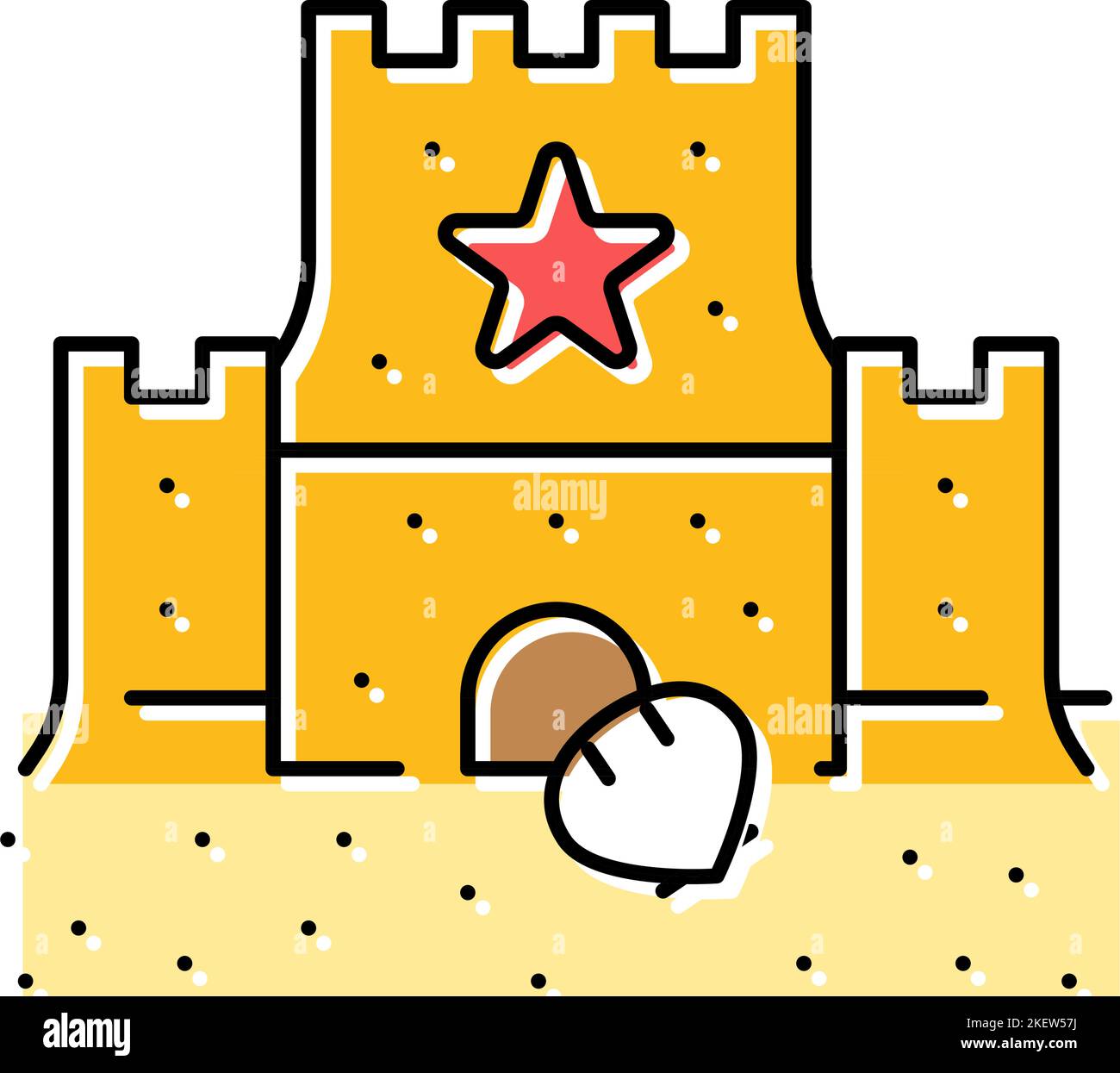 sand castle summer color icon vector illustration Stock Vector Image ...