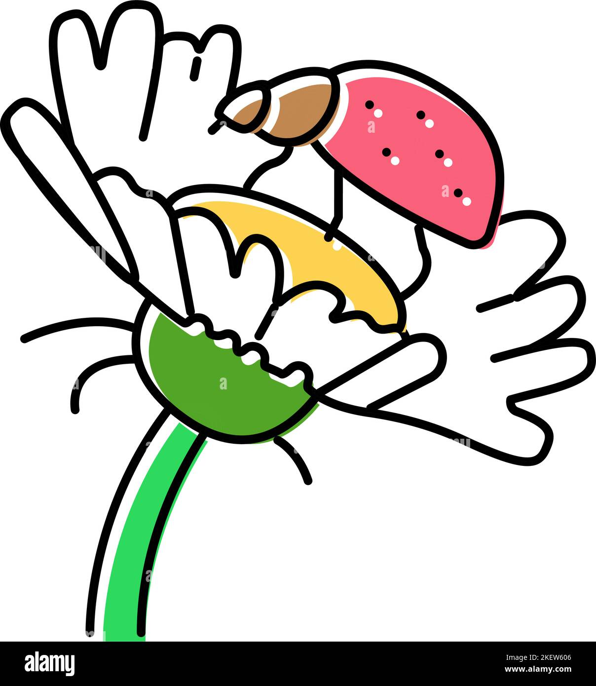 ladybug flower spring color icon vector illustration Stock Vector Image ...