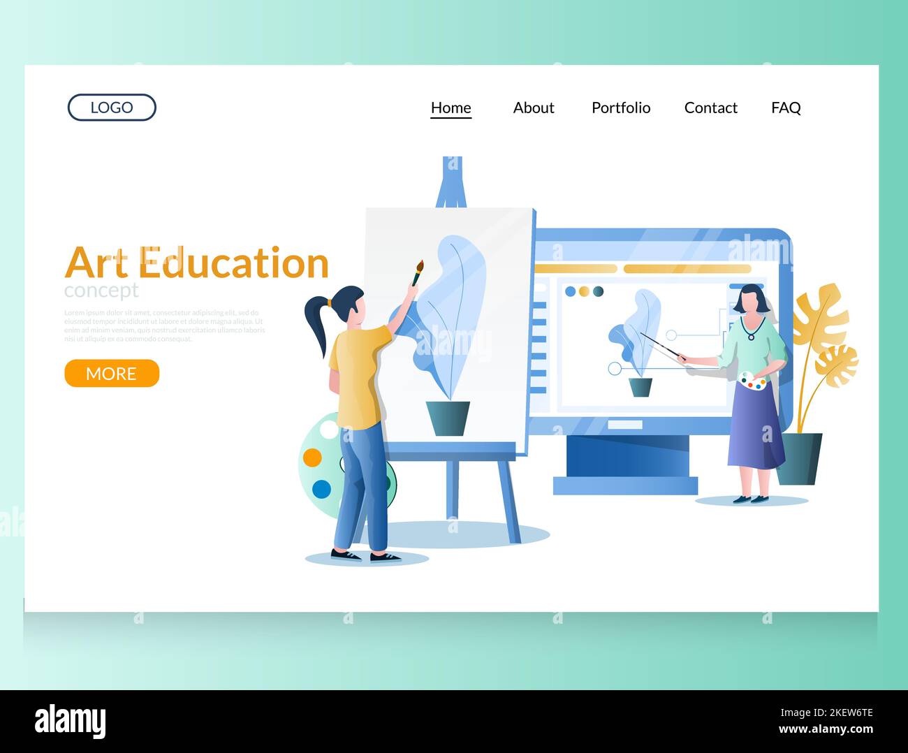 Art education vector website template, web page and landing page design ...