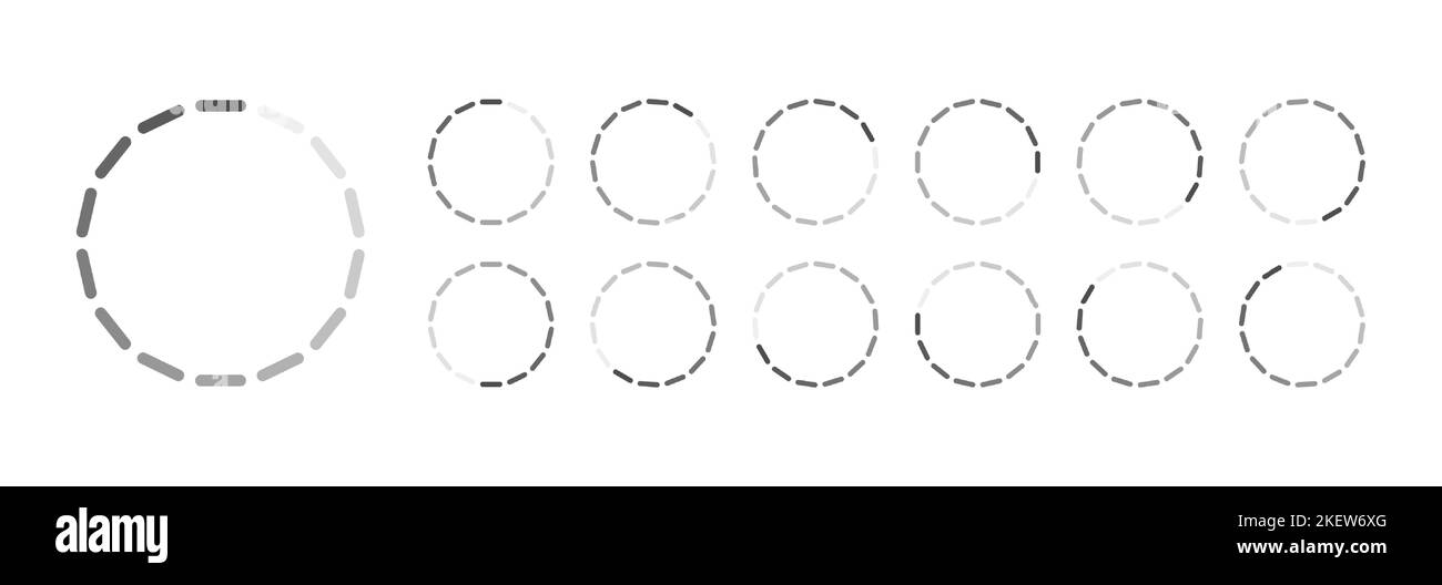 Circular Loading Buffering Icons Vector Video Ready For Animation All Keyframes Frames