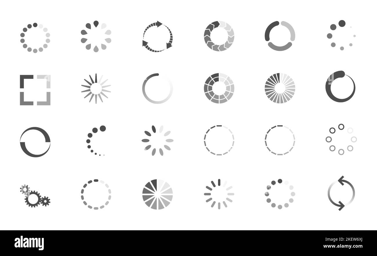 Download sign set. Load icons set. Load system. Data load. Loading bar ...