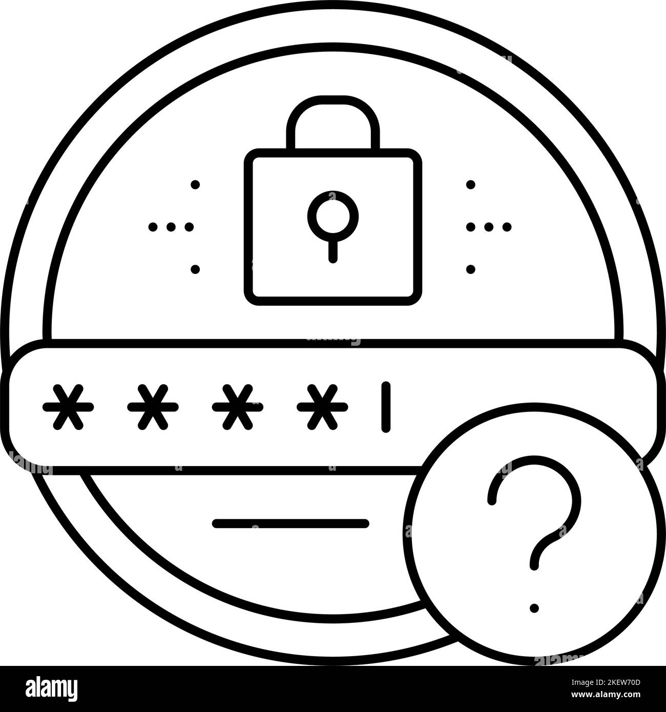 forgot password line icon vector illustration Stock Vector Image & Art ...