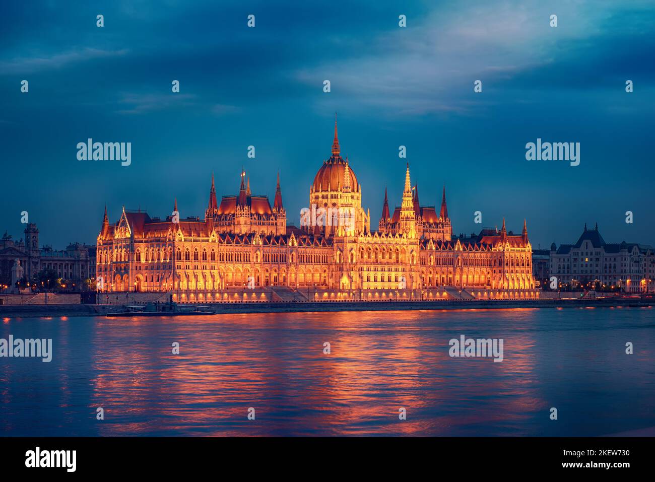 Budapest Parliament and river Stock Photo - Alamy