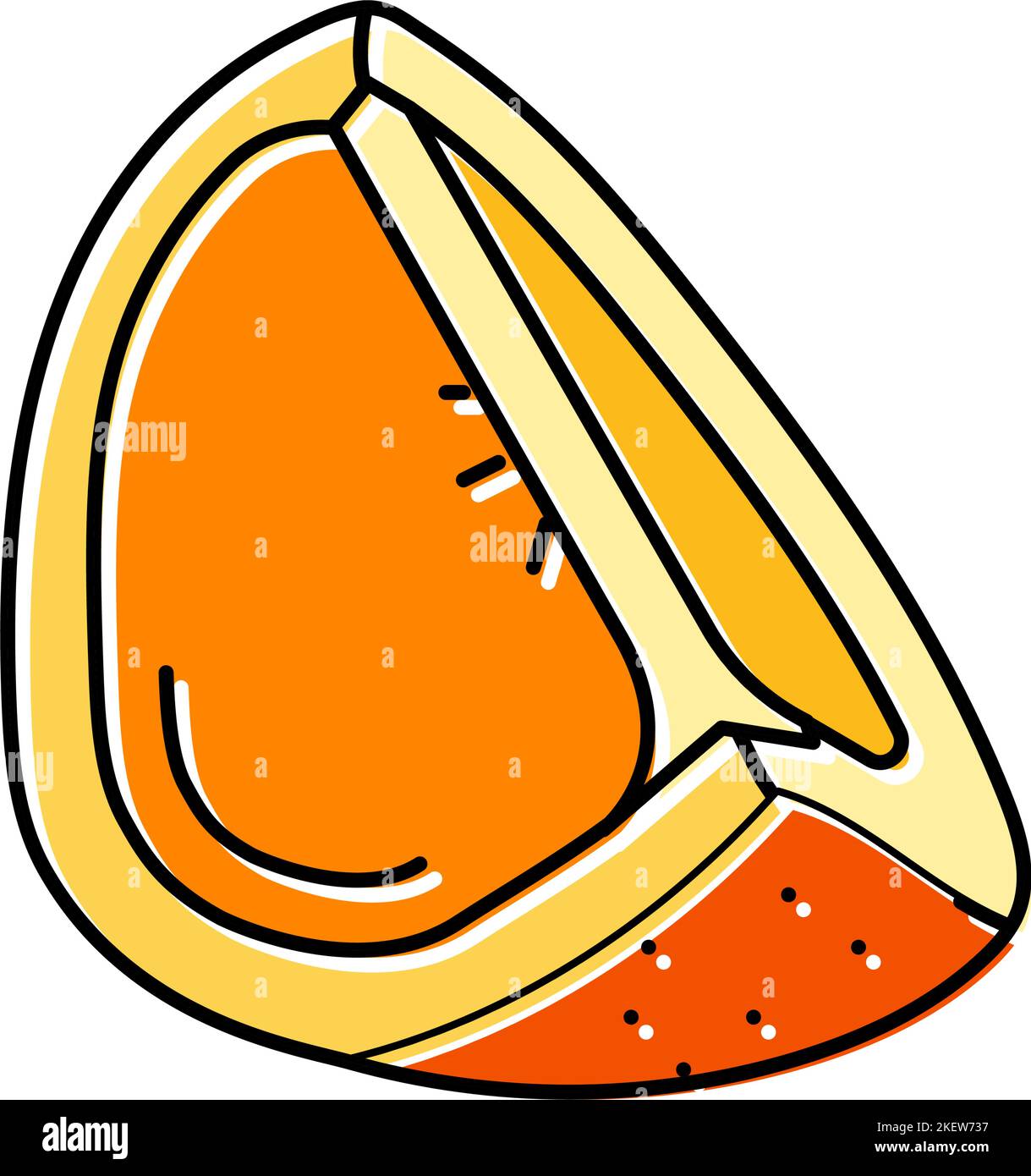 slice orange cut color icon vector illustration Stock Vector Image ...