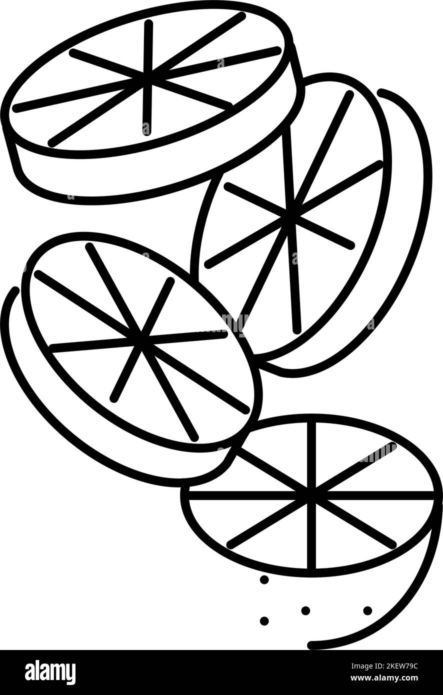 orange slice round fall line icon vector illustration Stock Vector ...