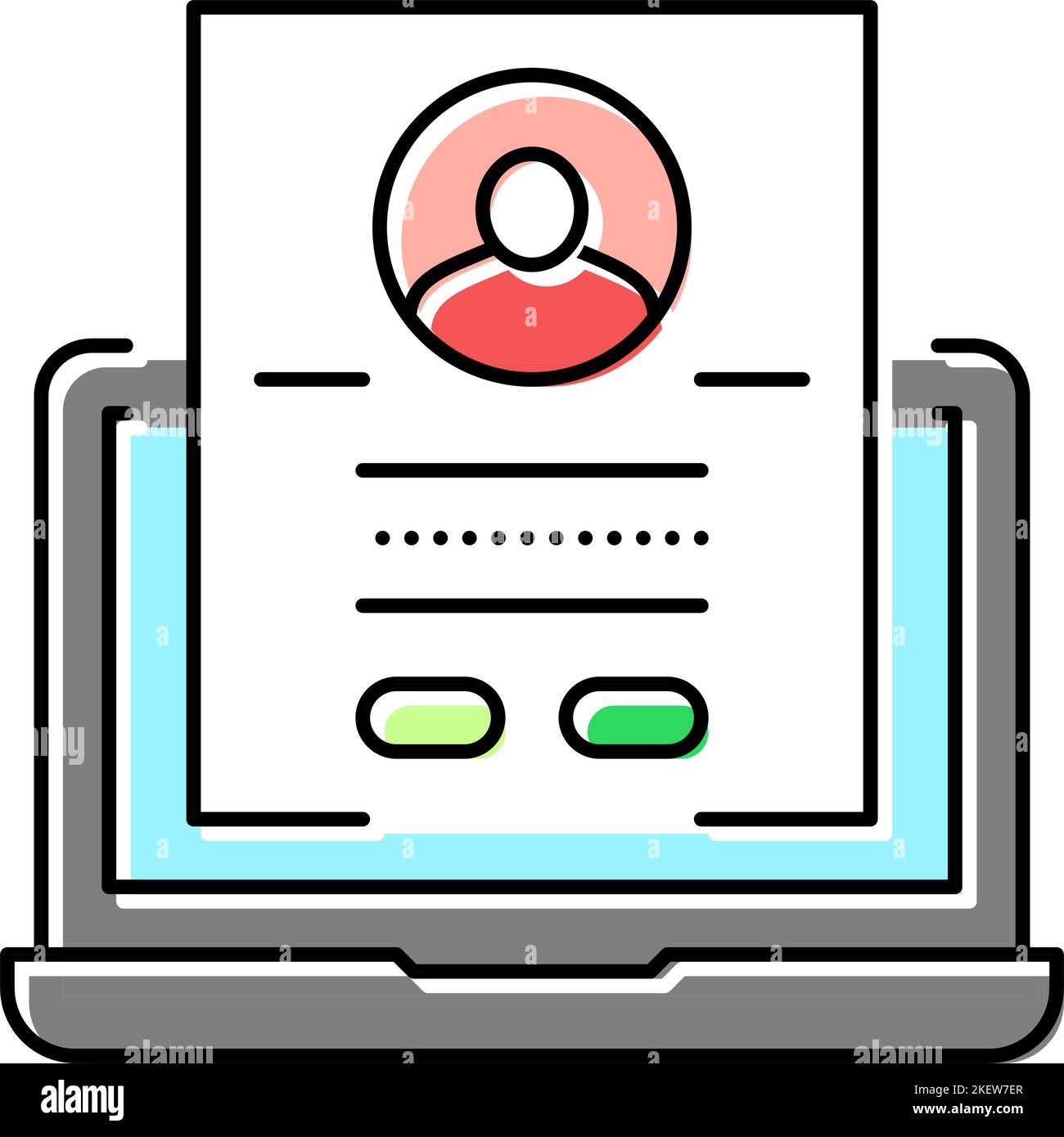 register online color icon vector illustration Stock Vector Image & Art ...