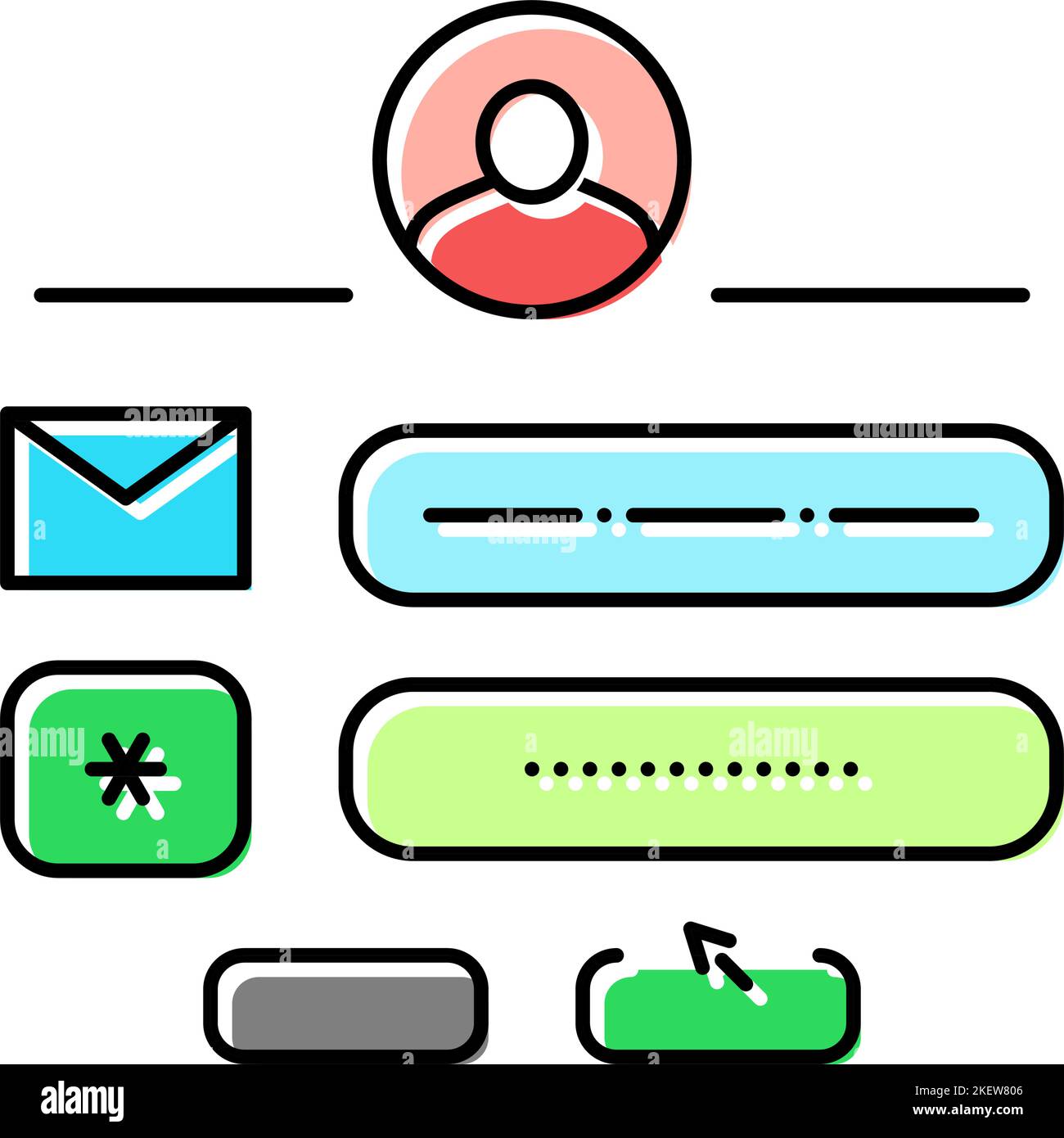 sign up with e-mail color icon vector illustration Stock Vector Image ...