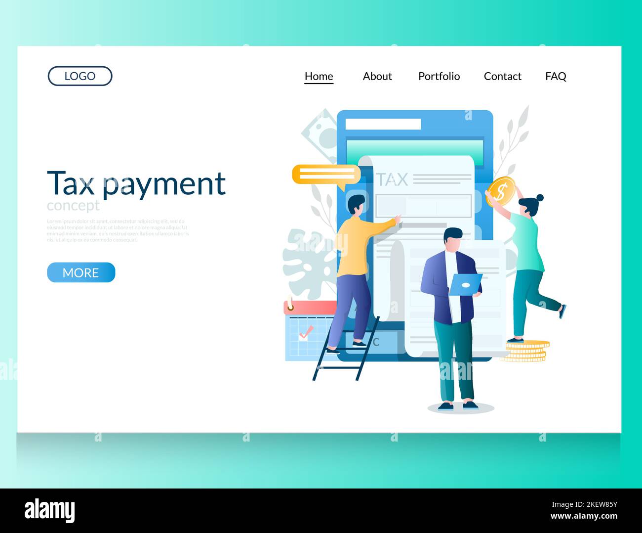 Tax payment vector website template, web page and landing page design ...