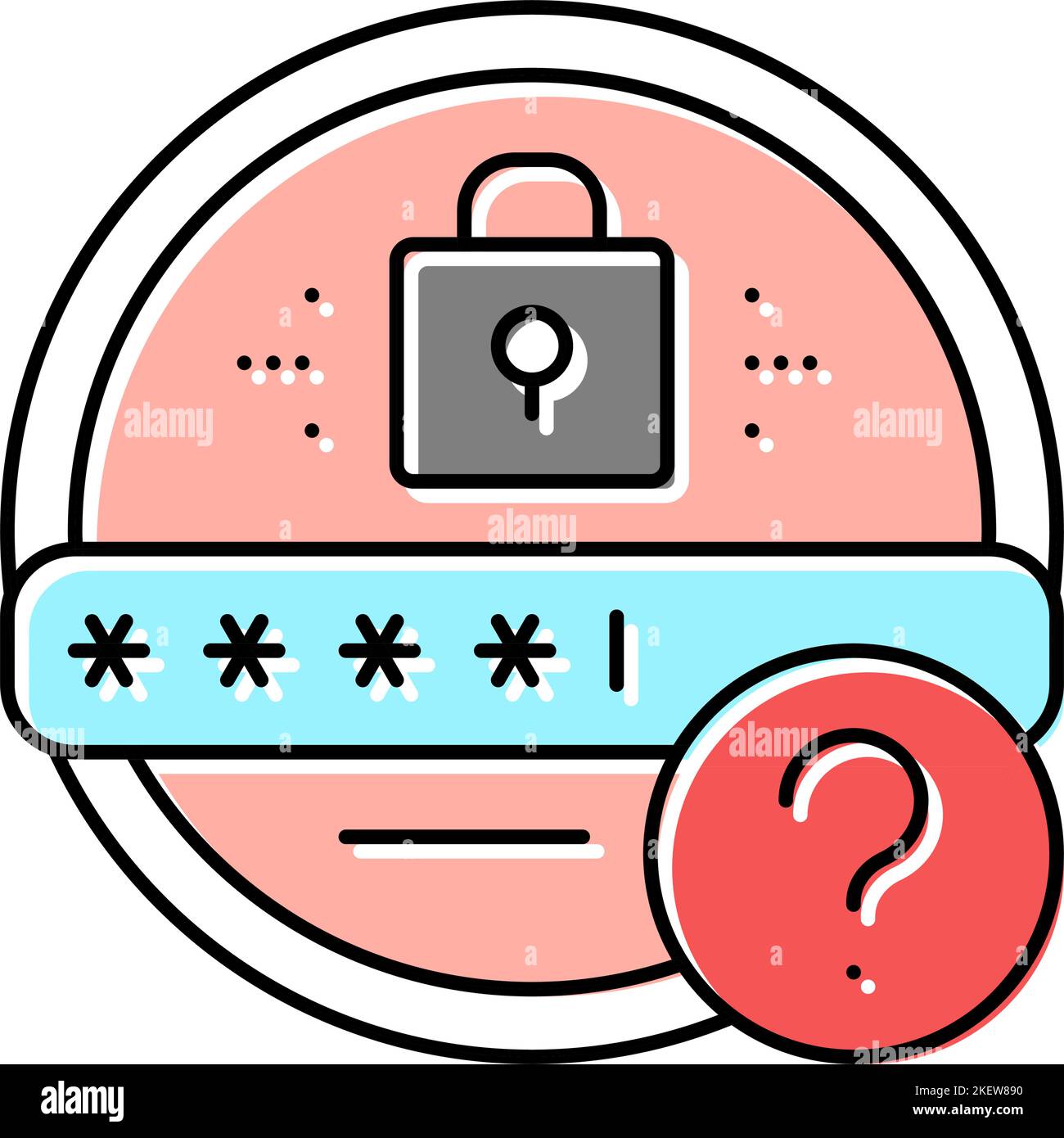 Forgot Password Color Icon Vector Illustration Stock Vector Image And Art