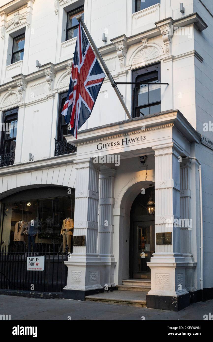 London, UK. 14 November 2022. The exterior of Gieves & Hawkes at 1 ...