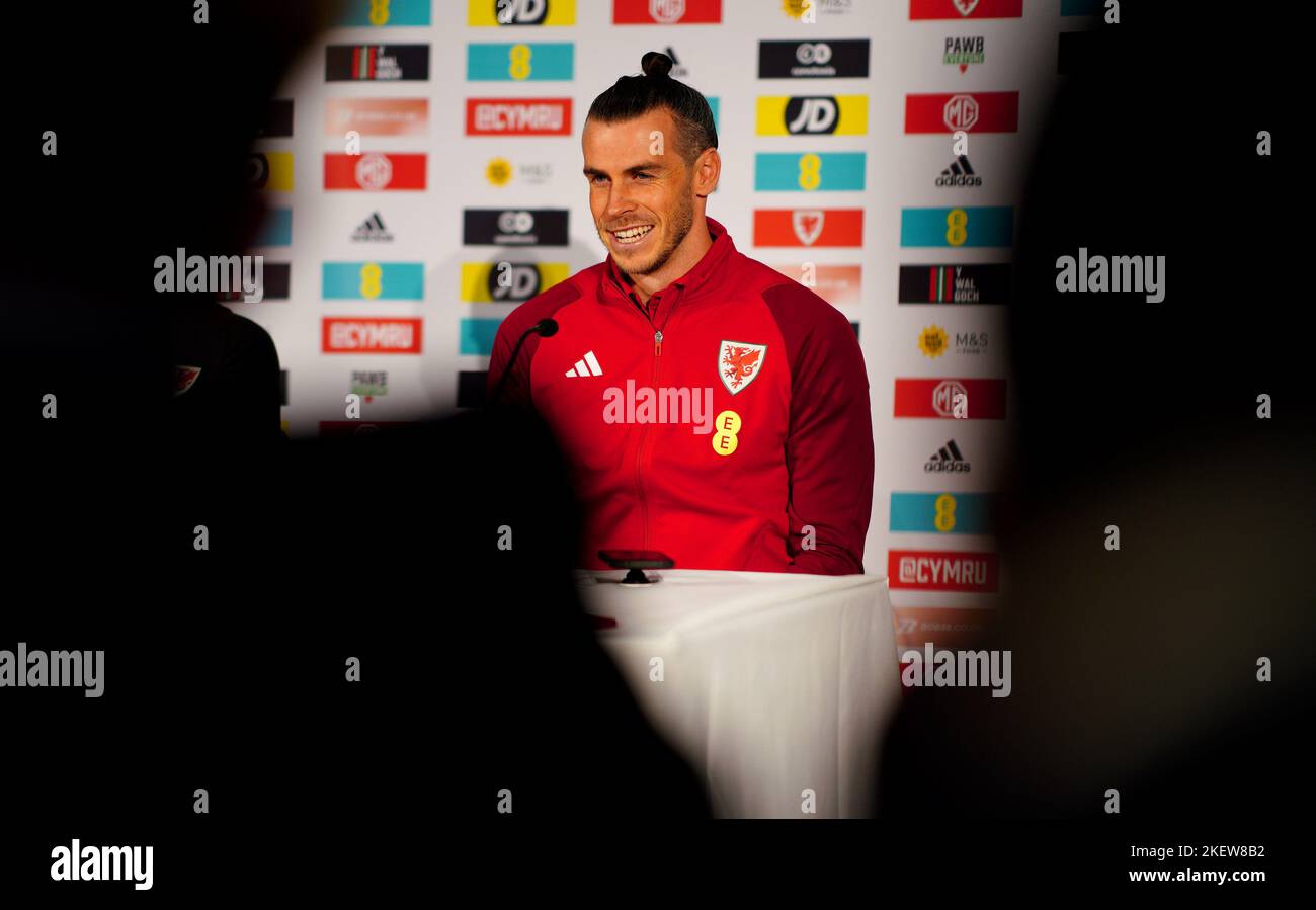 Wales' Gareth Bale during a media session at the Vale Resort, Hensol ...
