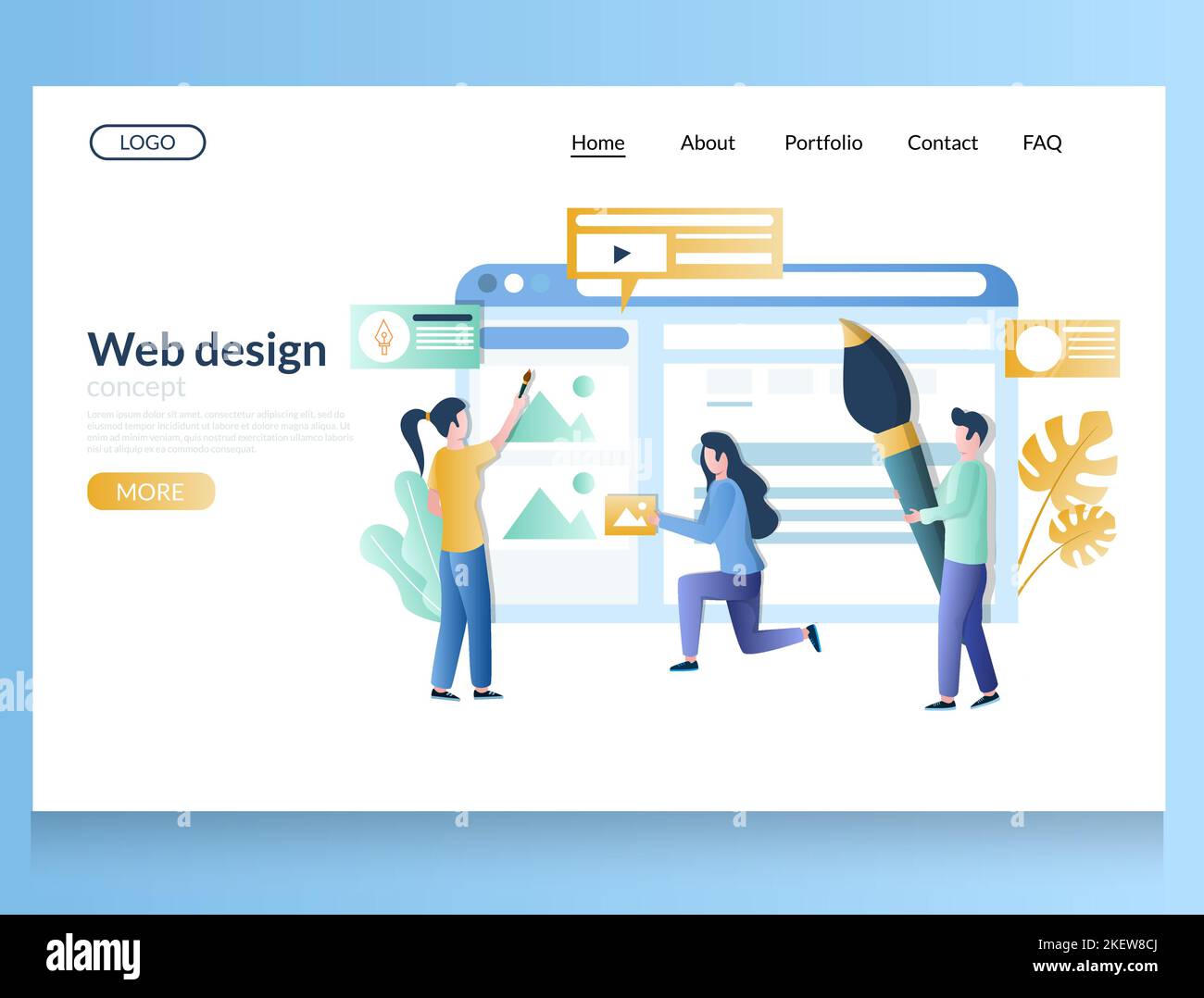 Vector website template, web page and landing page design for website and mobile site ...