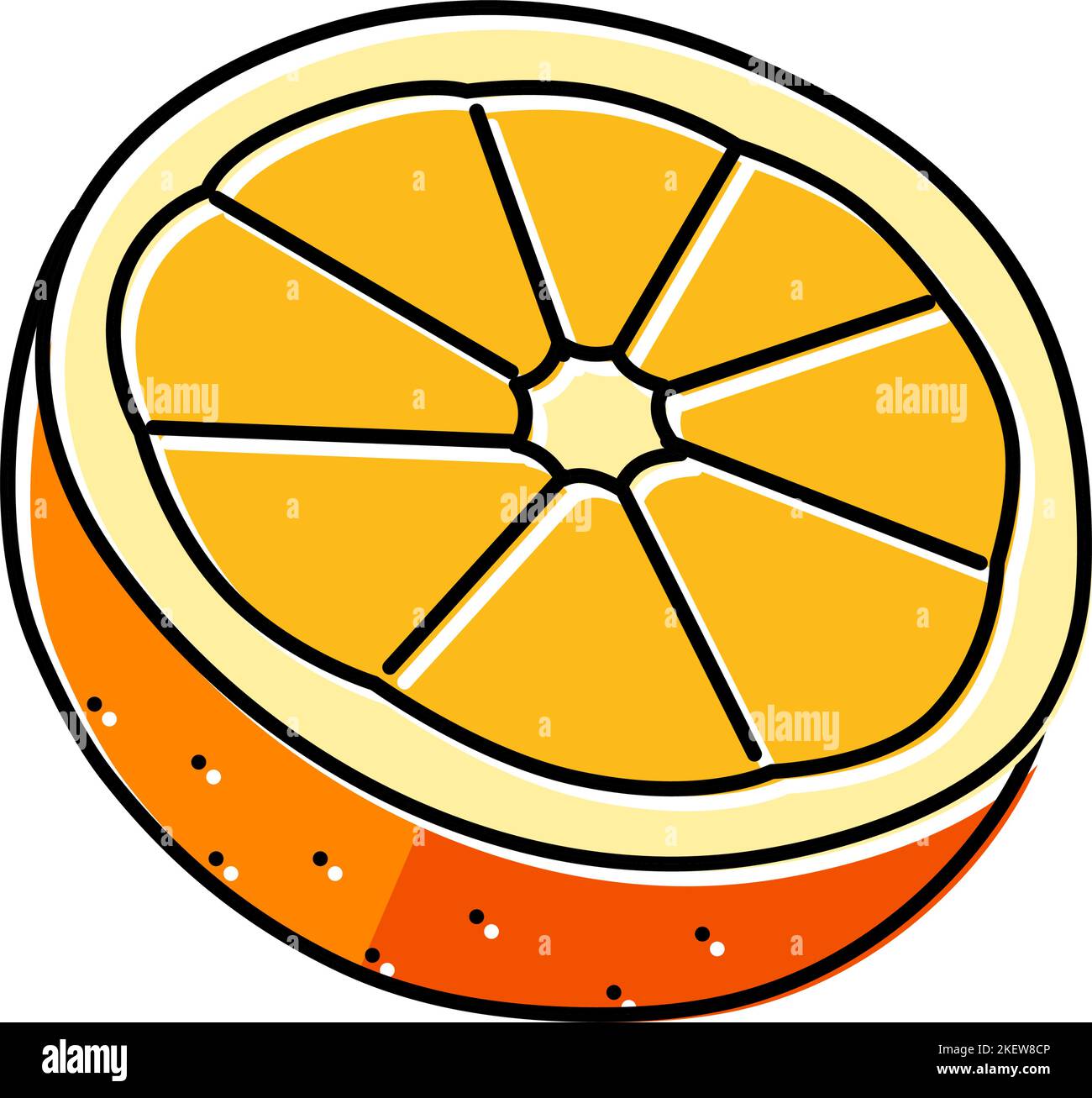 cut fresh orange color icon vector illustration Stock Vector Image ...
