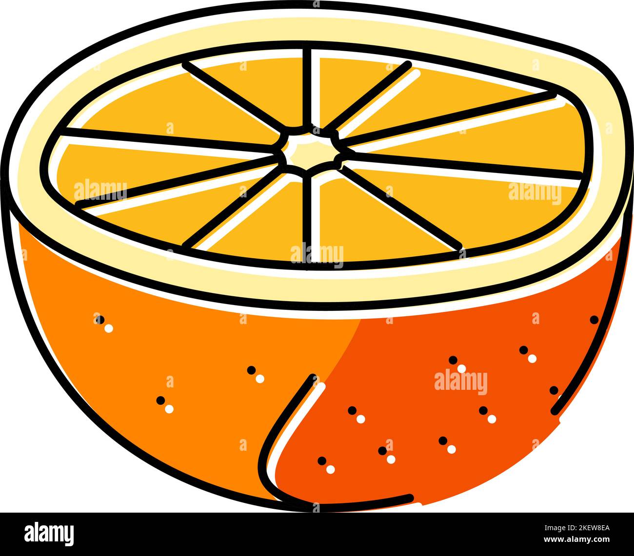 cut juicy orange color icon vector illustration Stock Vector Image ...