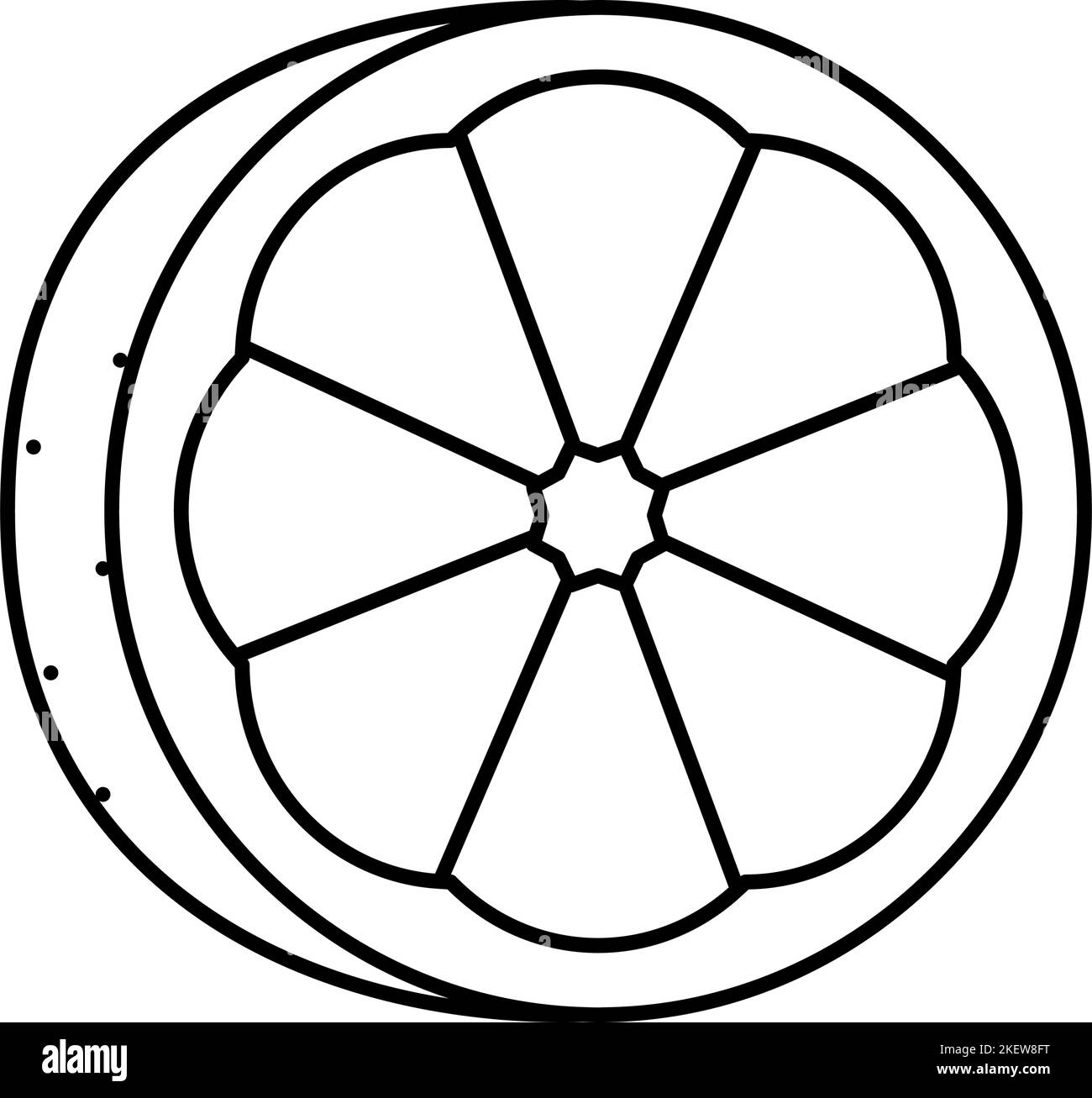 cut fresh orange line icon vector illustration Stock Vector Image & Art ...