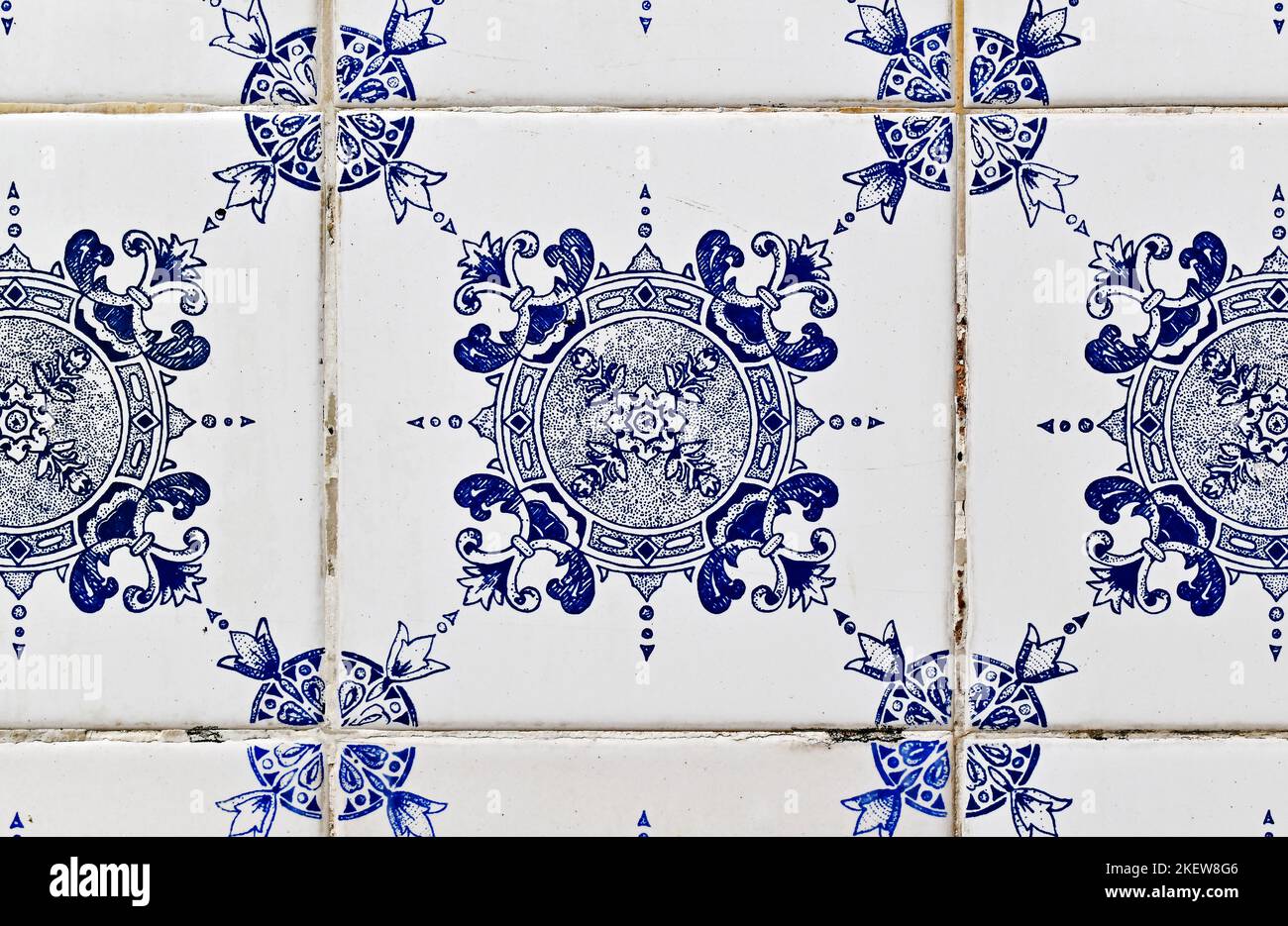 Decorative tiles on fountain wall (Fonte Judite) in Teresopolis, Rio de ...