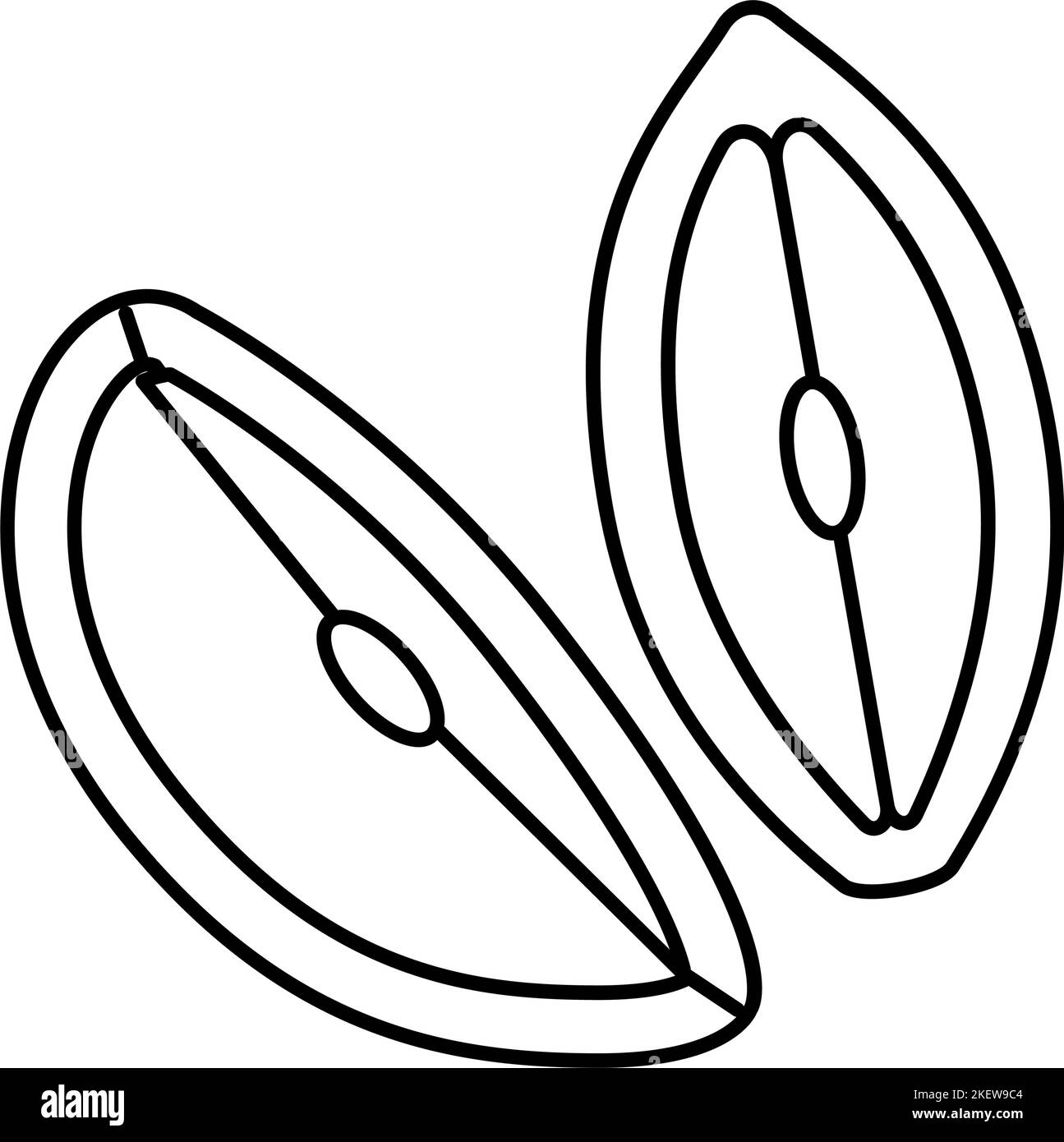 orange fresh cut slice line icon vector illustration Stock Vector Image ...