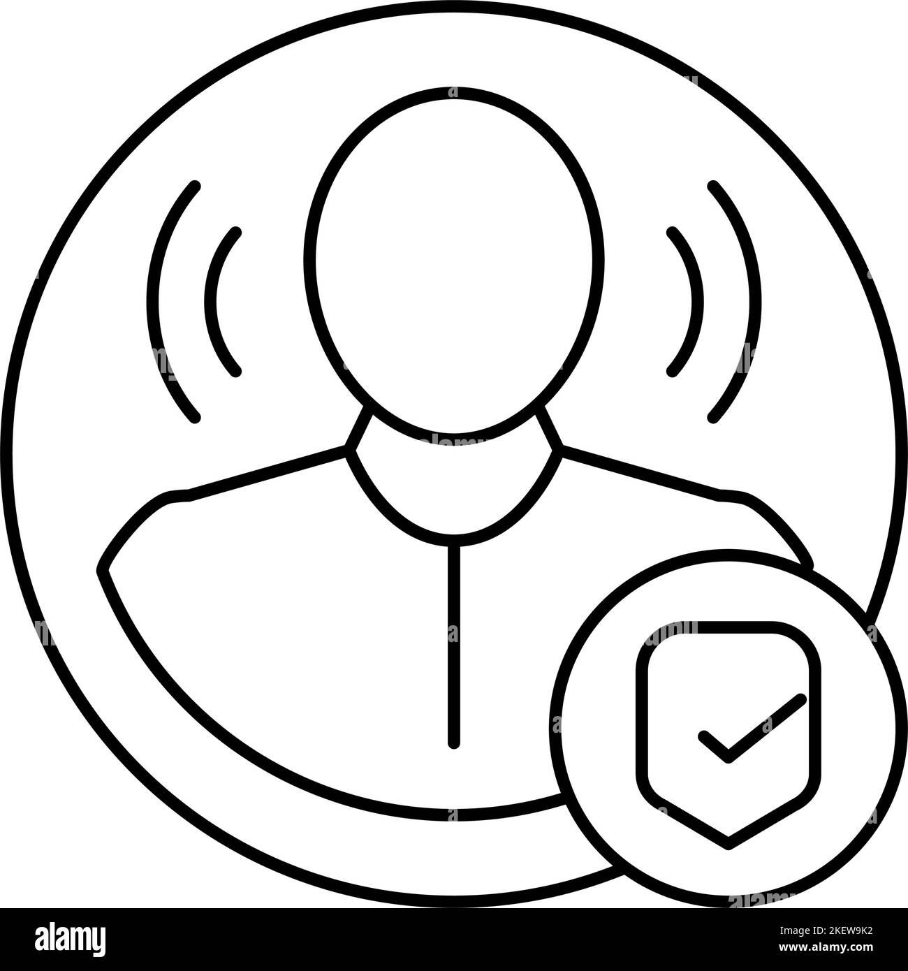 verified profile line icon vector illustration Stock Vector Image & Art ...