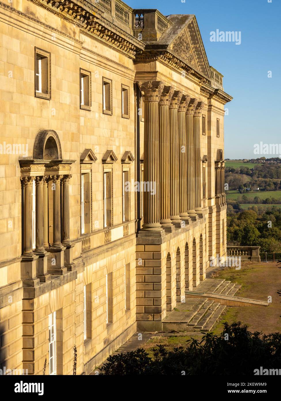 Palladian-style columns of the exterior façade of Wentworth Castle ...