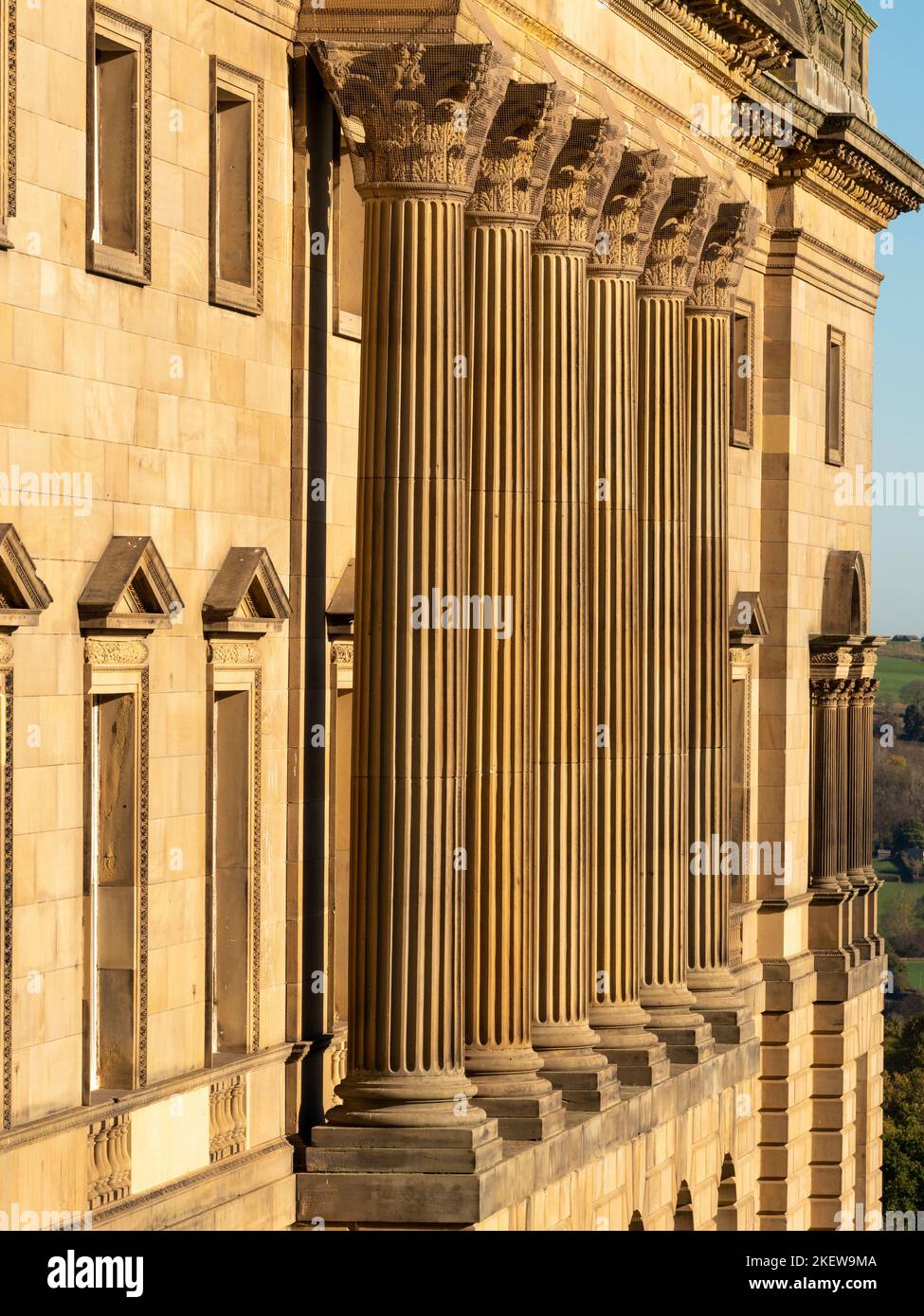 Closeup of the Palladian-style columns of Wentworth Castle, Barnsley ...