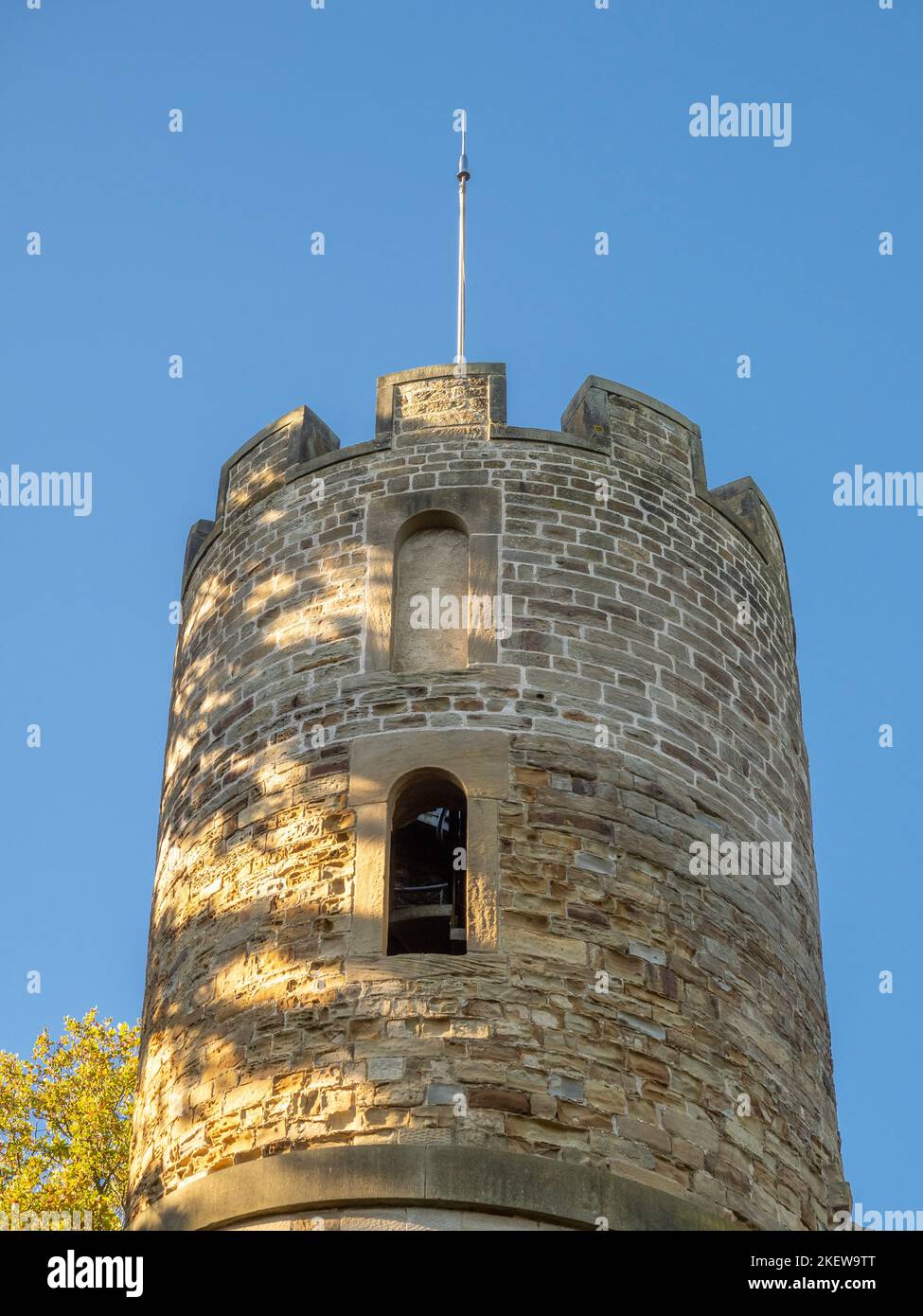 Stainborough Castle turret, a folly in Wentworth Castle Gardens ...