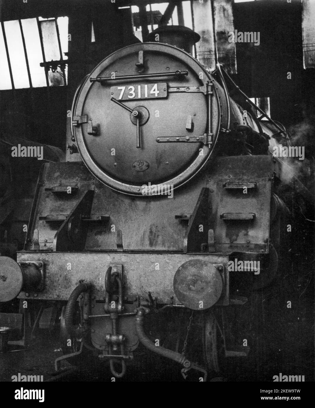 Locomotive 73114 in Guildford Shed -1 Stock Photo - Alamy