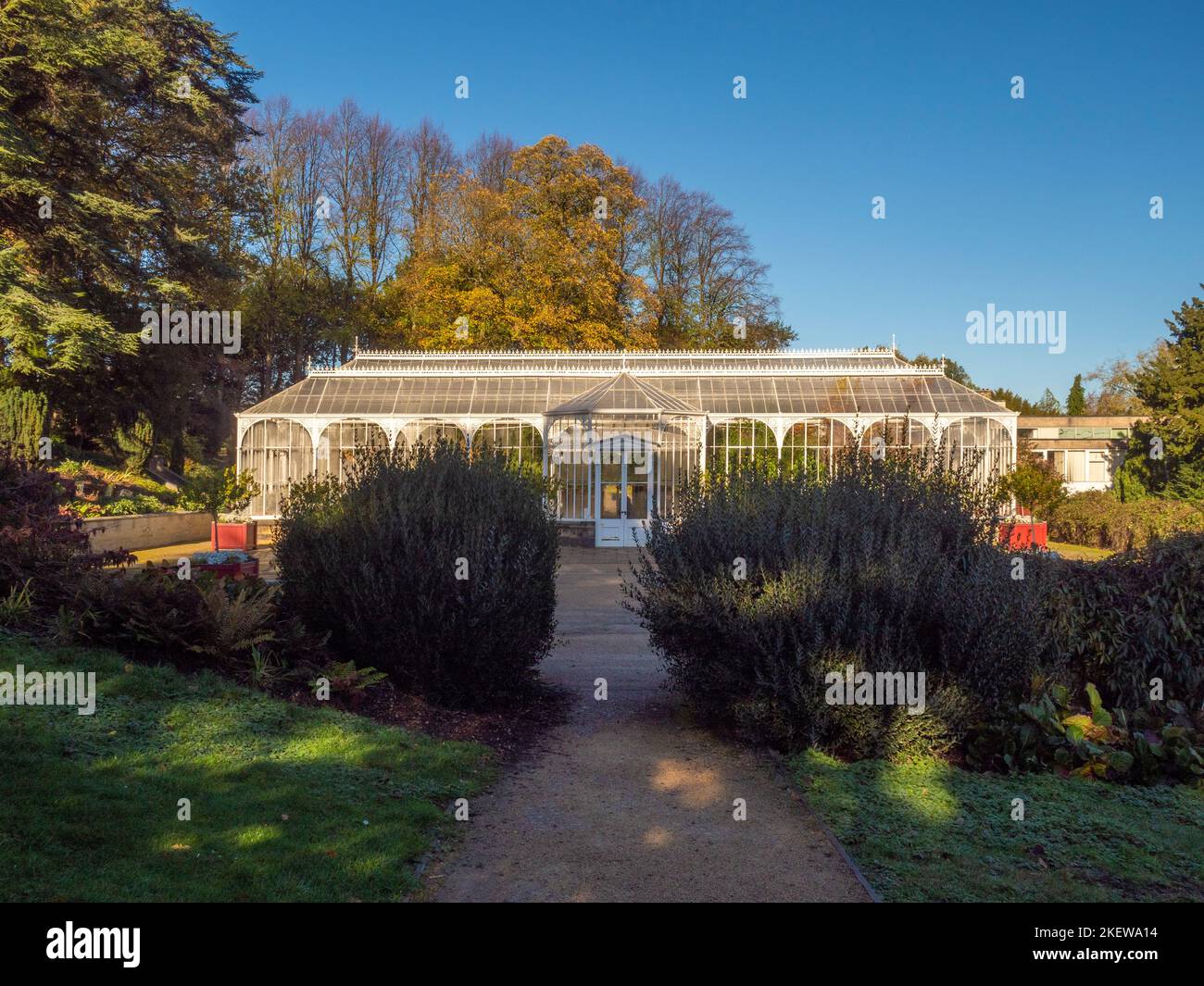 Exterior of the restored Victorian conservatory in Wentworth Castle ...