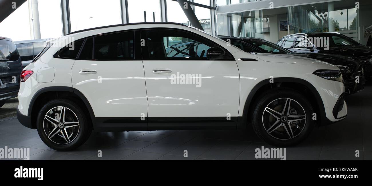 Wietmarschen, Germany Oct 25 2022 Mercedes Benz 250 EQA in white in a ...