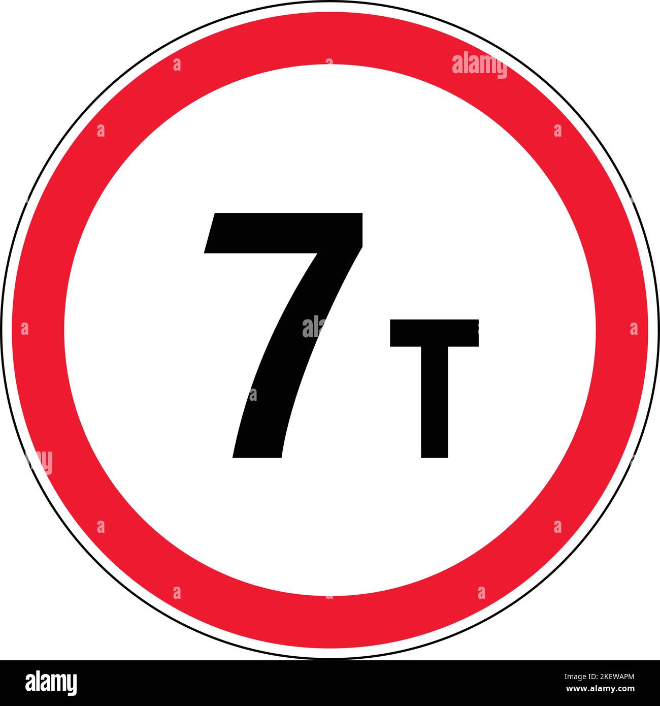 Illustration of Road Prohibitory Sign Maximum Weight Stock Vector Image ...