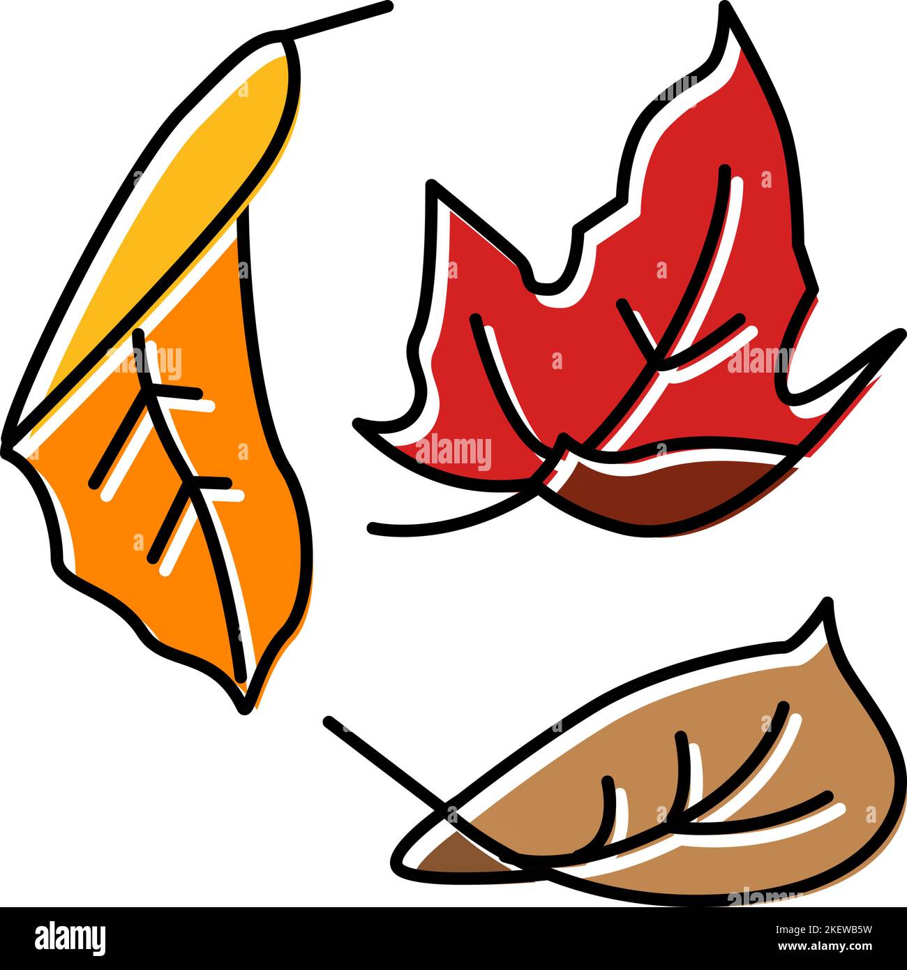 fall leaf autumn color icon vector illustration Stock Vector Image ...