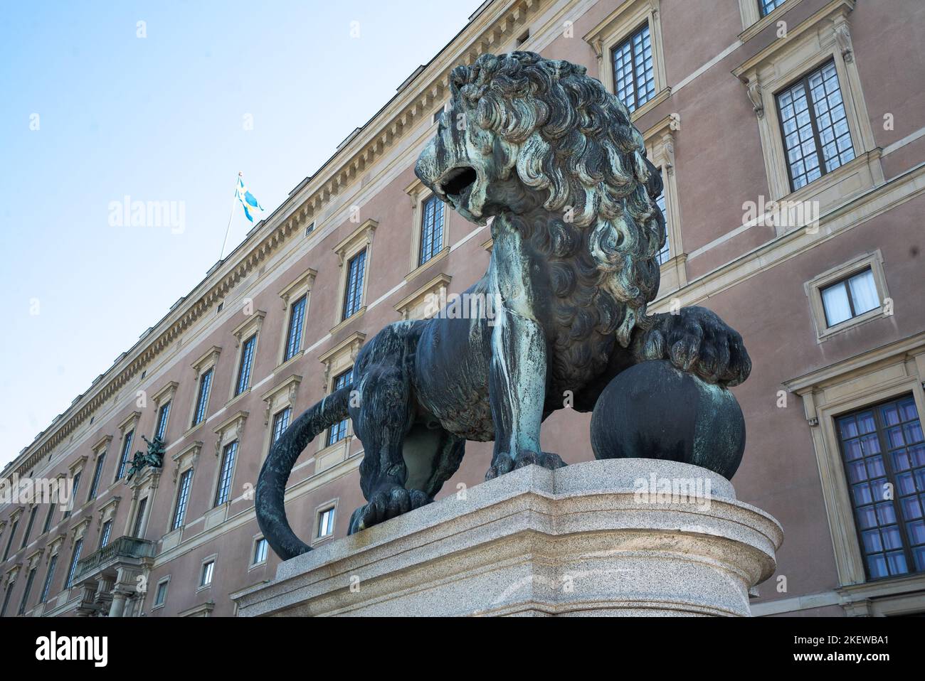 Lion Statue outside The Royal Palace, Sweden. Lejonbacken, Stockholms ...