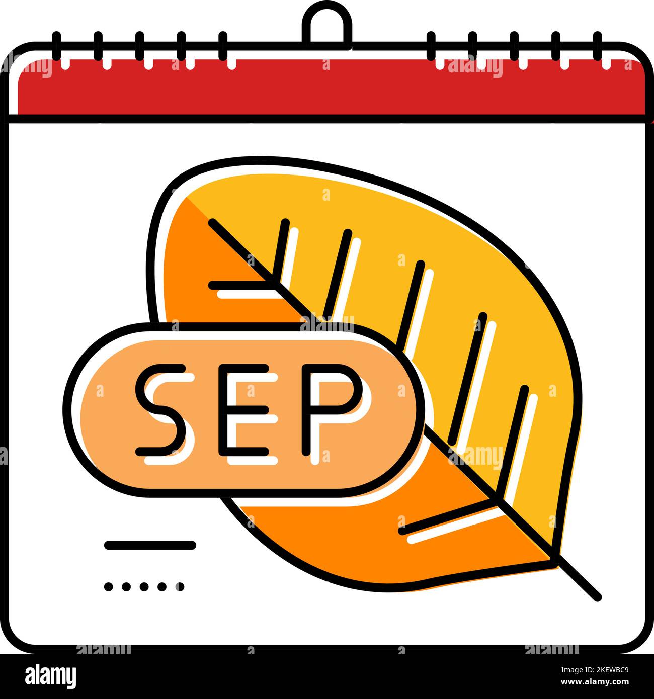 september autumn color icon vector illustration Stock Vector Image ...