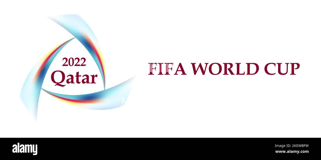 FIFA 2022 Qatar Cup World Modern banner design on a white horizontal ...