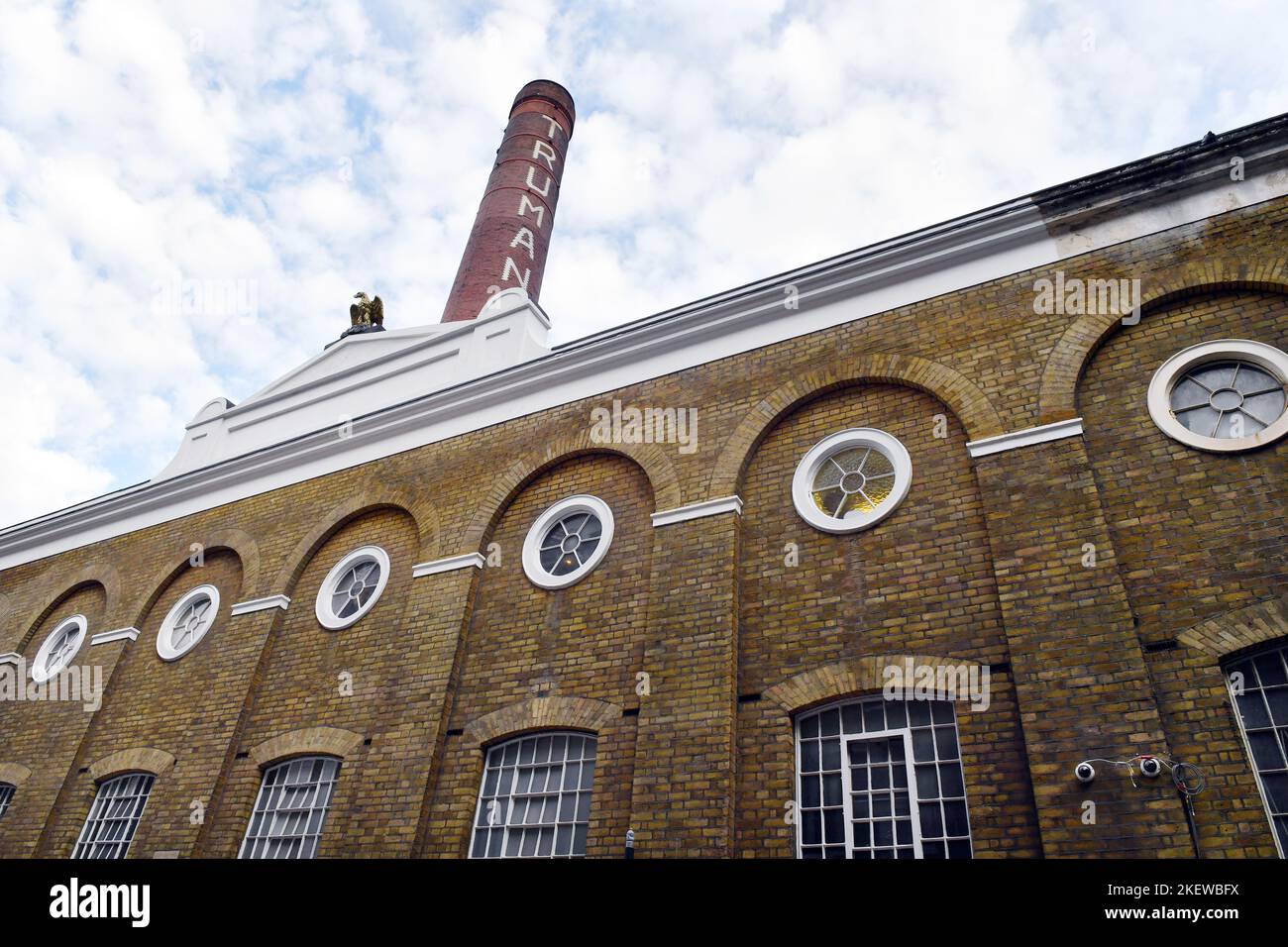 The old chimney of the former Truman Brewery plant located in the Brick ...