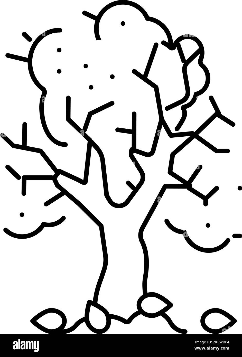 tree autumn line icon vector illustration Stock Vector Image & Art - Alamy