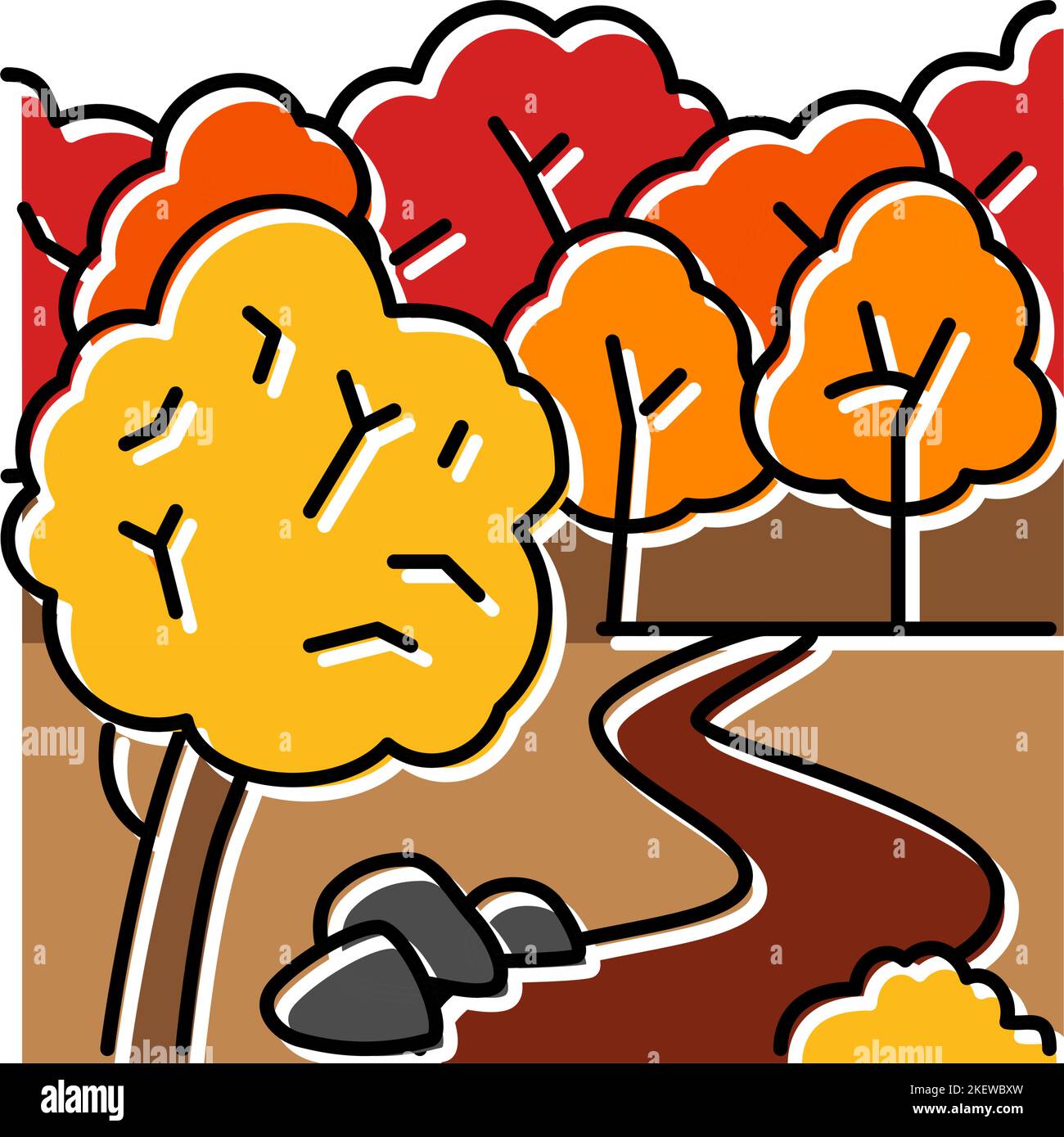 forest yellow autumn color icon vector illustration Stock Vector Image ...