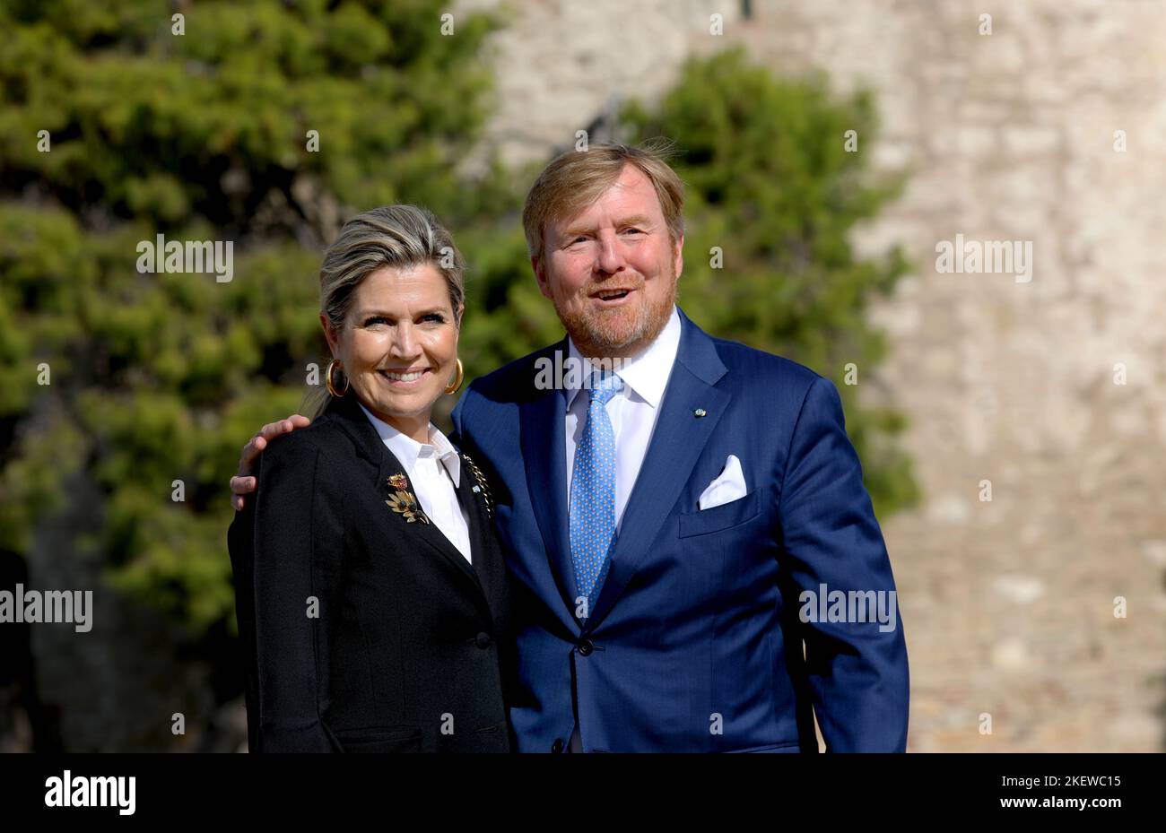 02-11-2022 Thessaloniki Queen Maxima and King Willem-Alexander in front ...