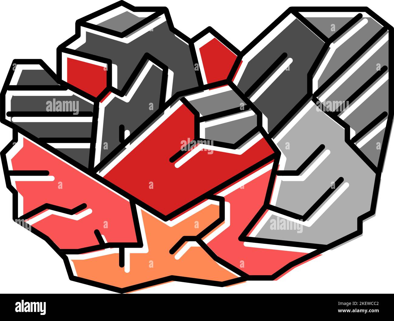 garnet stone rock color icon vector illustration Stock Vector Image ...